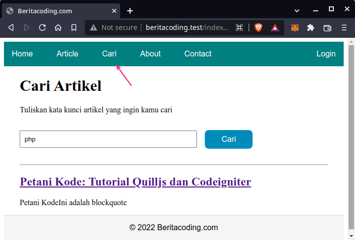 Tutorial Codeigniter #13: Membuat Fitur Pencarian