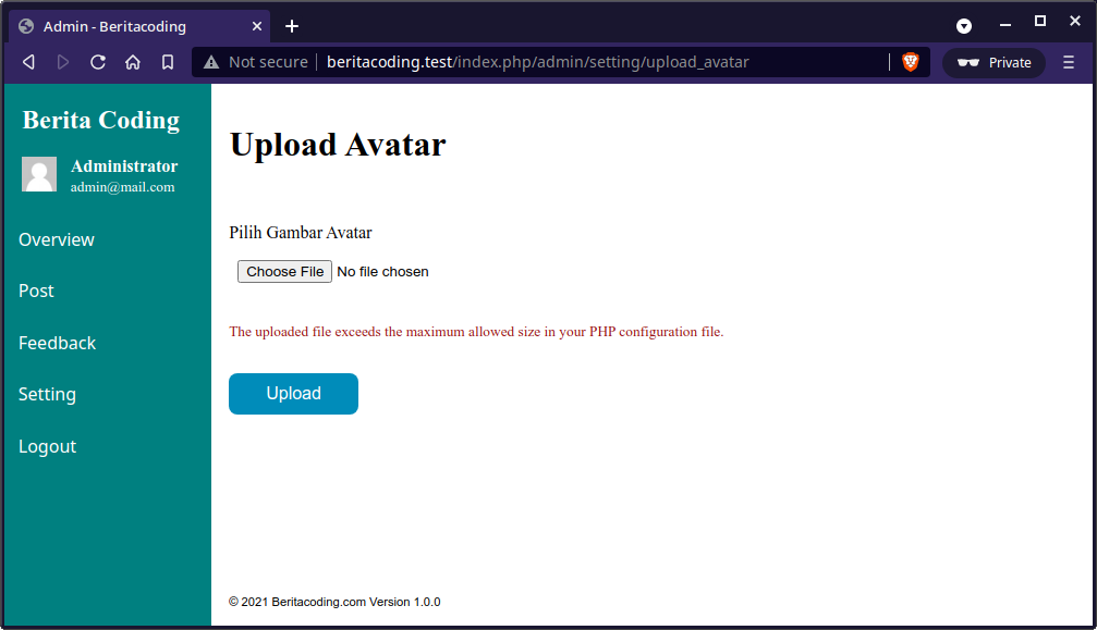 Tutorial Codeigniter #11: Membuat Fitur Upload File