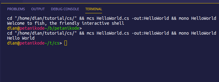 Persiapan Pemrograman C# dengan Visual Studio Code dan Mono SDK