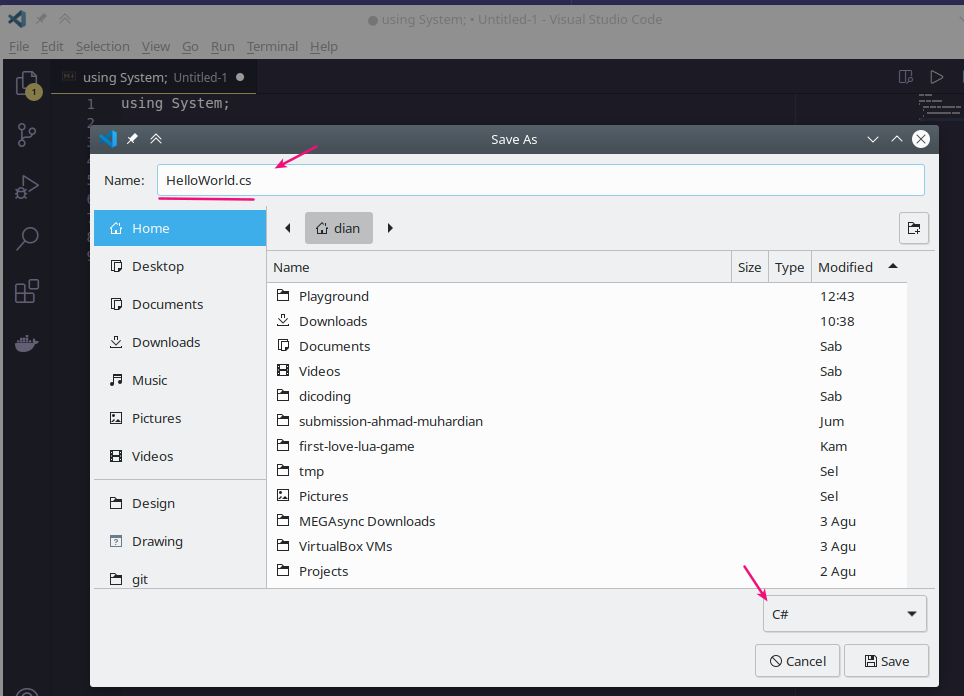 Persiapan Pemrograman C# dengan Visual Studio Code dan Mono SDK Persiapan Pemrograman C# dengan Visual Studio Code dan Mono SDK