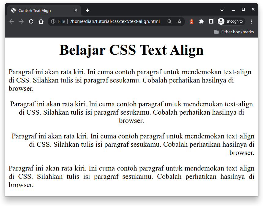 Tutorial CSS Text Formatting Di CSS