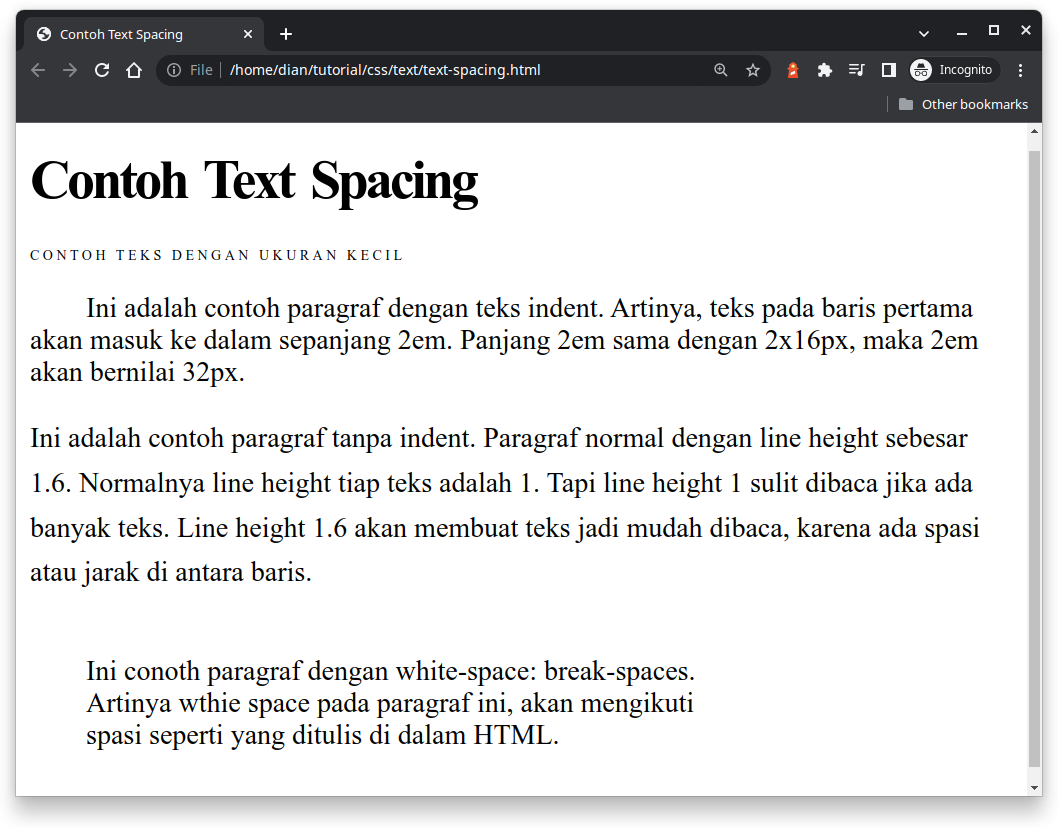 Tutorial CSS Text Formatting Di CSS