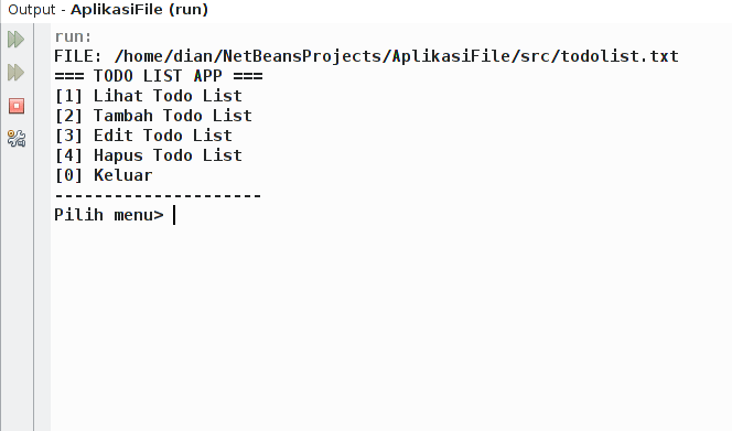 Membuat Aplikasi TodoList (CRUD) dengan Java dan File