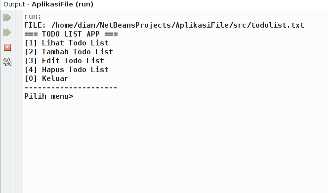 Membuat Aplikasi TodoList (CRUD) dengan Java dan File