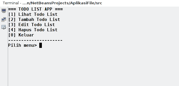 Membuat Aplikasi TodoList (CRUD) dengan Java dan File