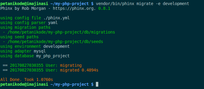 Panduan Migrasi Database Menggunakan Php Phinx